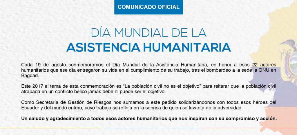 Día Mundial de la Asistencia Humanitaria – Secretaría Nacional de ...